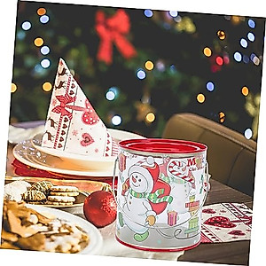 NOLITOY 16 Pcs Portable Cylinder Cookie Containers for Giving Christmas Biscuit Xmas Candy Canister Loose Tea Tin Candy Container Adorable Candy Canister Seal PVC Christmas Box