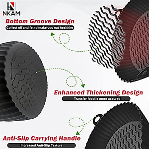 2 Pack Air Fryer Silicone Liners - Food Grade Reusable Air Fryer Liners - Easy to Clean, Non-stick, Heat Resistant - Replacement of Flammable Parchment Paper Liners