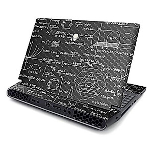 MightySkins Carbon Fiber Skin Compatible with Alienware Area-51M 17" (2019) - Mathematical | Protective, Durable Textured Carbon Fiber Finish | Easy to Apply and Change Style | Made in The USA