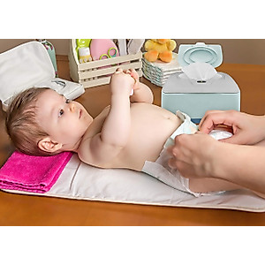 GOGO pure Baby Wet Wipe Warmer and Wet Wipe Dispenser, Holder and Case - with Easy Press On/Off Switch, Great Baby Gift (Blue/Grey) - Only At Amazon