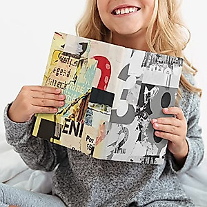 TODIYADDU Grey Print Book Covers for Soft Cover Books Damp-proof No Glue Book Pouch Easy to Install Large Book Sleeves for Book Lovers Teens Adult Teacher