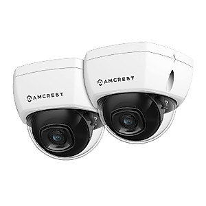 Amcrest 2-Pack UltraHD 4K (8MP) Dome POE IP Camera, 3840x2160, 98ft NightVision, 2.8mm Lens, IP67 Weatherproof, IK10 Vandal Resistance, MicroSD Recording, White (IP8M-2493EW-V2)
