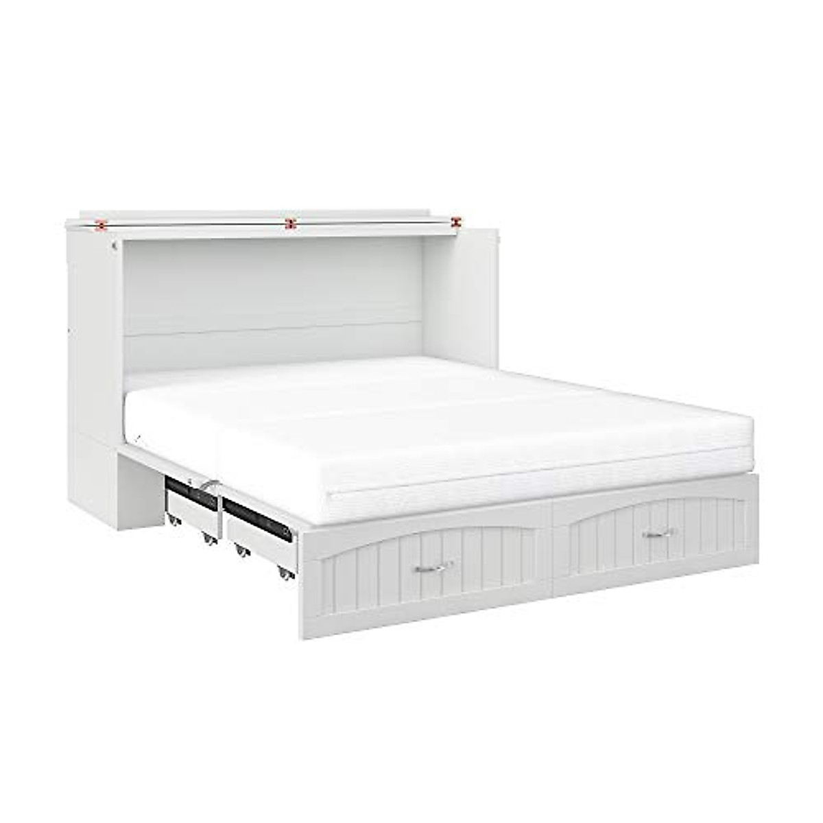 AFI Southampton Murphy Bed Chest with Charging Station, Queen, White