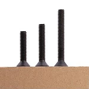 3/8-16 x 2" (10 PCS) Flat Head Socket Cap Screws, Black Oxide Finish, Hexagon Socket Countersunk Head Cap Screws, 10.9 Grade Alloy Steel, Full Thread, Coarse Thread, ASME/ANSI B18.3-8