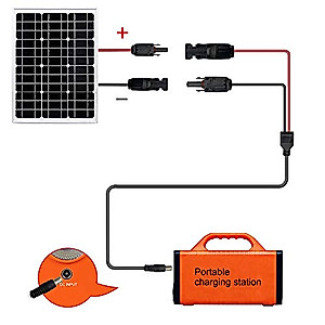 GINTOOYUN Solar Panel Connector to DC 8mm Adapter Cable, 16 AWG DC 8mm Converter Connect for Power Station Solar Generators