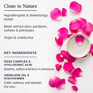 HERITAGE STORE Rosewater Facial Moisturizer - Soothing Gel Cream w/Rose Complex, Niacinamide and Hyaluronic Acid - Dry to Combination Skin - Hypoallergenic, Vegan, Cruelty Free, 60-Day Guarantee, 2oz