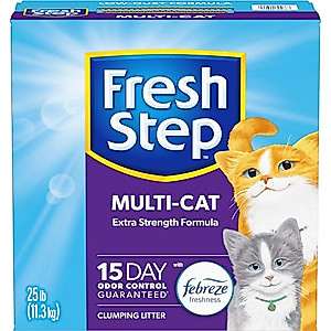 Fresh Step Multi-Cat Litter, Scented with Febreze, 25 Lb