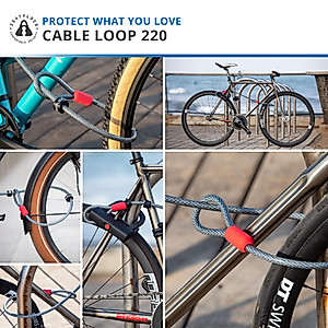 SeatyLock Bike Cable Lock - Anti Theft Triple Braided Steel Cable with Loops for Bike Security - Universal Fit Flexible Large Locking Cables for U Lock D Lock Chain Lock or Folding Lock - 86.6"