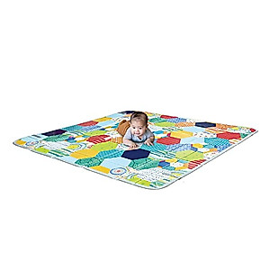 Infantino Foldable Soft Foam Mat, Extra Large Double-Sided Cushioned Play Mat with Pop-Up Sides, Non Slip Crawling & Playing for Infants and Toddlers