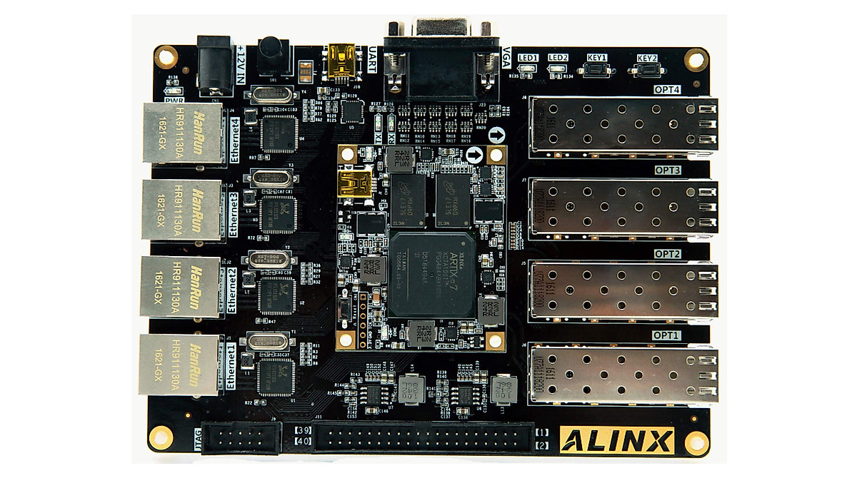 ALINX Artix-7 FPGA Board: XC7A100T, 4 Eth, 4 SFP