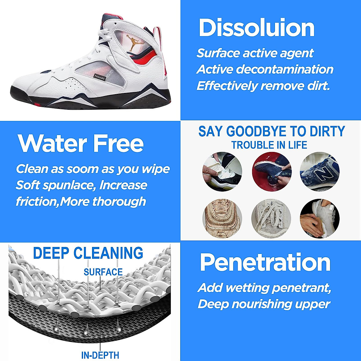 BIGBIGRIVER Shoe wipes 2 Pack 60 Pcs Sneaker Wipes Cleaner Quick Wipes Travel Portable Removes Dirt, Stains