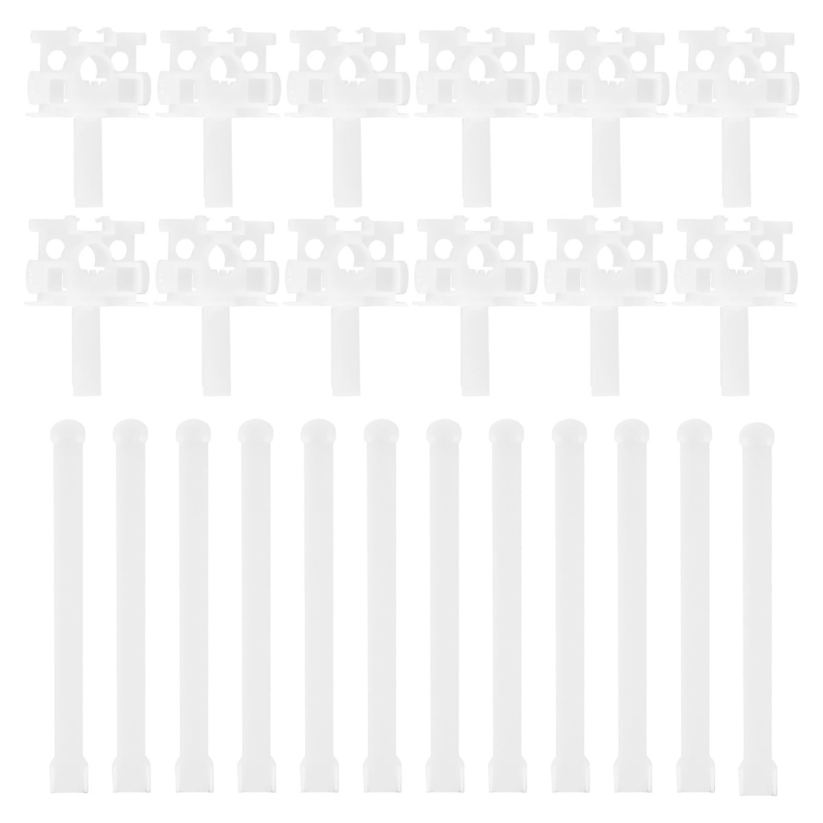UXELY 12pcs/Set Vertical Blind Repair Carrier with Straps, Universal Vertical Blinds Repair Kit with Stem, Replacement Parts Vertical Blinds Curtain Accessories, No Drilling(White)