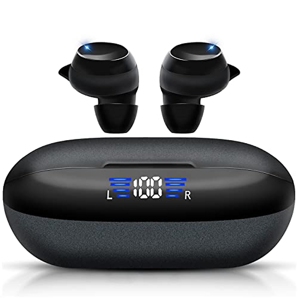 Light/Small/Not Easy to Drop Waterproof Headphones ! Bluetooth 5.3 Earbuds Wireless Type‐C Fast Charging/Power Display/Bluetooth Earbuds with Microphone Monaural/Binaural Left and Right Split Type