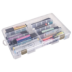 ArtBin 5004AB Large Solutions Box with Dividers, Art & Craft Organizer, [1] Plastic Storage Case, Clear