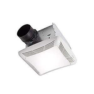Nutone 763 Ventilation Fan with Light 120 Volt AC 50 CFM at 0.1 Inch Static Pressure 39 CFM at 0.25 Inch Static Pressure White Broan