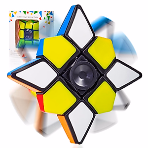CUBIDI® Star Fidget Cube Spinner 2 in 1 Toy, 1x3x3 Magic Speed Cube for Adults, Teens and Kids, Handheld, Lightweight, Durable for Anti-Stress Sensory, Desk Toy, Ideal as Travel Fidgeting, Spinner Toy