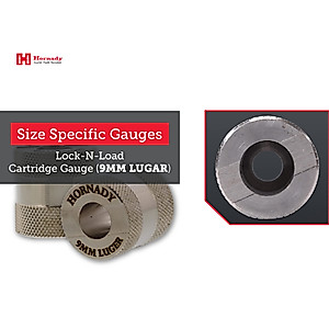 Hornady Lock-N-Load Cartridge Gauge 9MM Luger (.355), 380701 - Reloading Supplies to Help Check Cases & Ammo Specifications-Caliber Specific, Cylindrical Precision Steel Gauges Fit SAAMI Tolerances