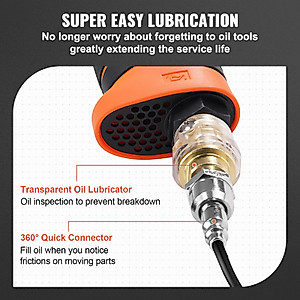 VEVOR 1/2-Inch Air Impact Wrench - High Torque 1400 ft-lbs - Lightweight 4.6 lb - Includes 11-Piece CR-V Steel Impact Socket Set & Carrying Case