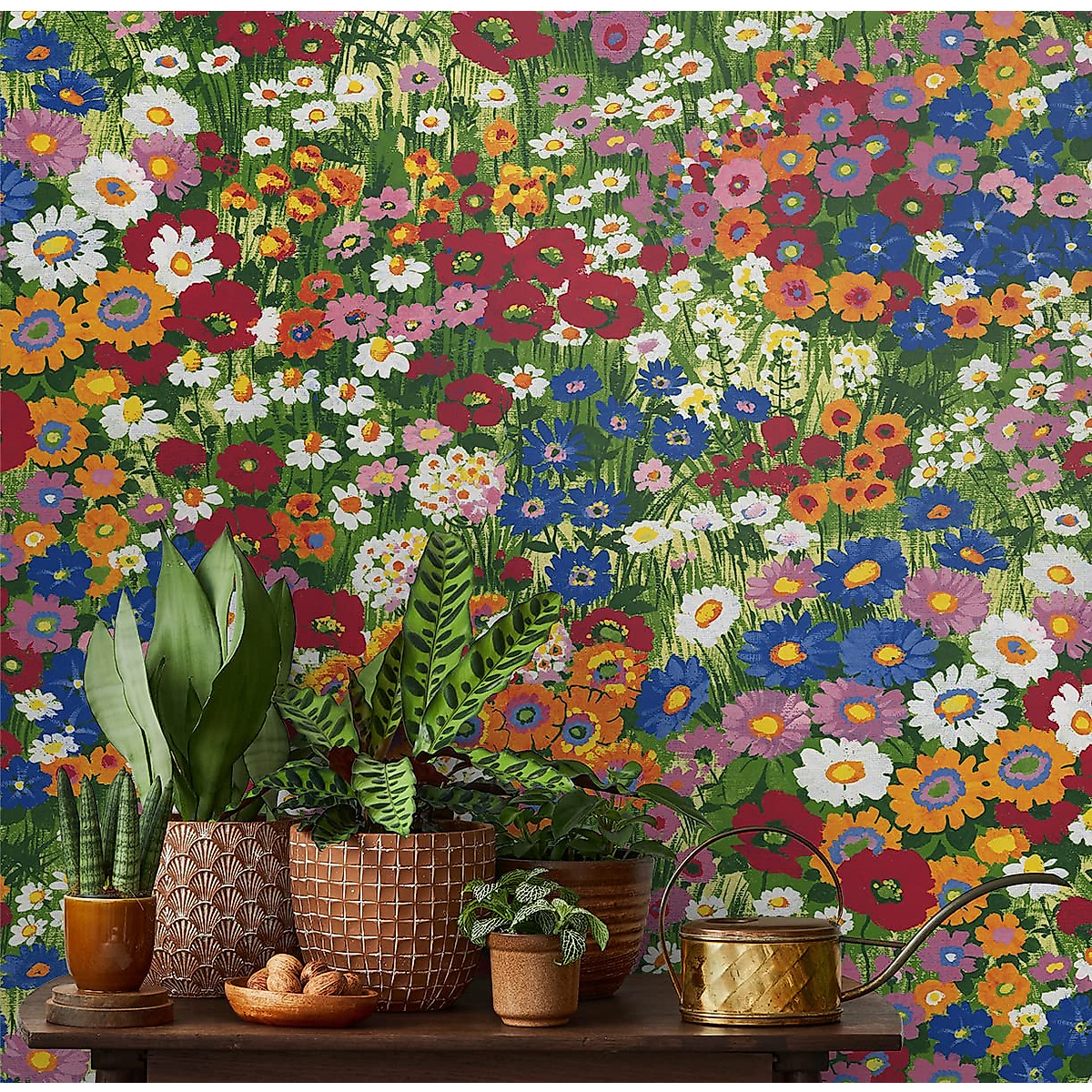 NextWall Floral Meadow Peel and Stick Wallpaper (Multicolored)