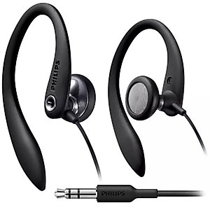 Philips SHS3200BK/37 Flexible Earhook Headphones, Black