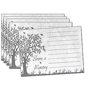 Share a memory cards for Celebration of life Funeral Tree of life Sympathy memorial remembrance acknowledgment Guest Book Alternative 40 ct