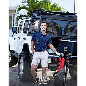 Chaps Men's Golf Polo Shirt - Lightweight Performance Golf Polo -Dry Fit Short Sleeve Golf Shirt for Men (S-XXL), Size X-Large, Deep Lichen Green