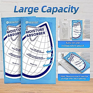 Wisesorb 25 Gram 10 Packs Moisture Absorbers, Dehumidifier Bags for Bathrooms, Basements, Rvs, Humidity Packets for Closet