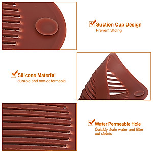 uxcell Hair Drain Catcher, 5.51inch Silicone Convex Tub Drain Covers Drain Protector with Handle Suction Cup for Kitchen Bathroom Balcony, Red 2Pcs