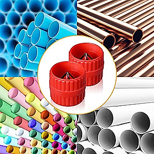 6 PCS Copper Pipe Cleaner and Reamer & Sanding Sponge Set, Include 2 PCS Copper Pipe Cleaner, 2 PCS Reamer & 2 Pack Sanding Sponge, 4 In 1 Pipe Deburring Brush for PVC PPR Copper Brass Aluminum Pipes