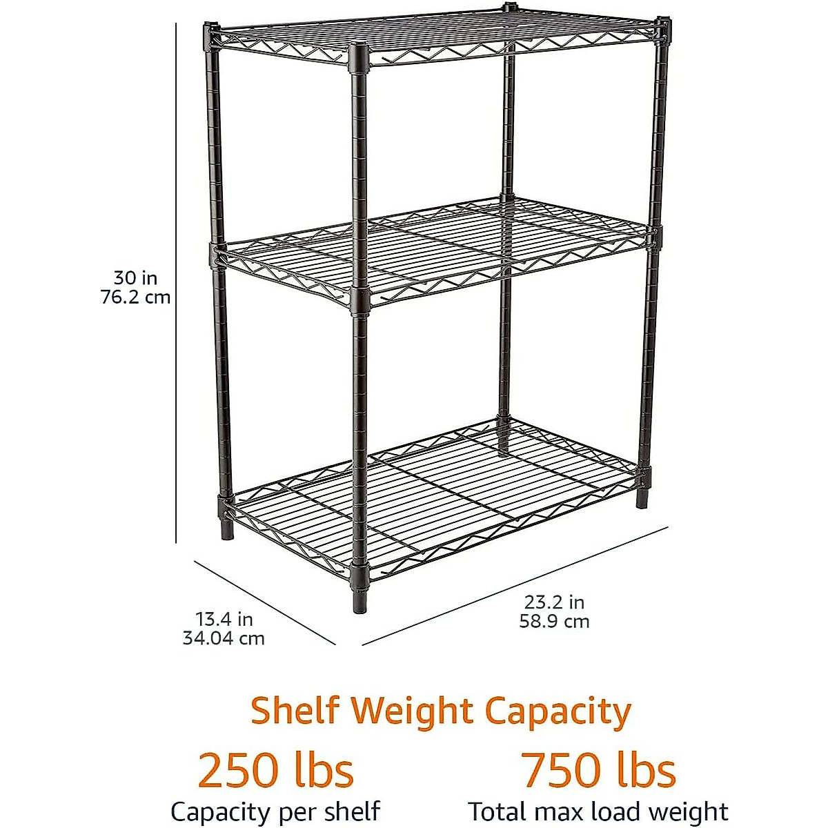 YL traV 3 Tier Kitchen shelves,Wire Shelving, Shelving Units and Storage Rack, Fixed Layer Spacing Storage Metal Large Capacity 17.3" L x 11.4" W x 31" H for Pantry Closet Kitchen Laundry Black