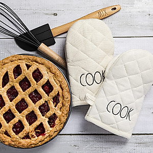 Rae Dunn Mini Oven Mitts Heat Resistant, Quilted Cooking Gloves for Cooking, Grilling, Baking, Kitchen Décor, Home Essentials