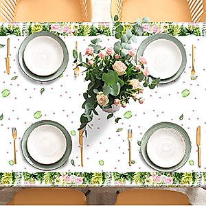 Safari Baby Shower Decorations for Girl Pink Jungle Tablecloth 3 Pieces Plastic Disposable Zoo Birthday Table Cover for Animal Theme Baby Shower Birthday Party Supplies(70×43 Inch)