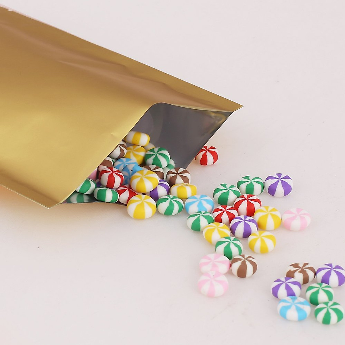 100x Premium Gold Mylar Foil Open Top Food Snack Storage Bags (10cm x 15cm)