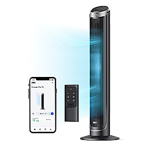 Dreo 40'' WiFi Tower Fan, 26ft/s High-Speed Cooling, Quiet Floor Fan with Remote & Smart Tower Fans for Home, 90° Oscillating Fans for Indoors, 26ft/s Velocity Quiet Floor Fan