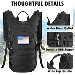 MIRACOL Tactical Hydration Backpack with 2L Water Bladder, 900D Military Molle Water Backpack Fit Men Women