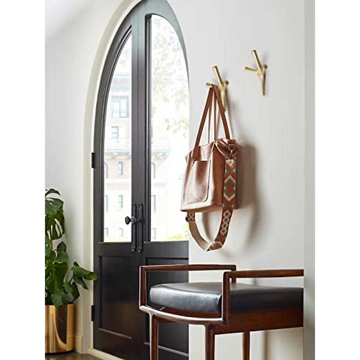 Amerock HBX37016BBZ | Kodiak Triple Prong Decorative Wall Hook | Golden Champagne Hook for Coats, Hats, Backpacks, Bags | Hooks for Bathroom, Bedroom, Closet, Entryway, Laundry Room, Office