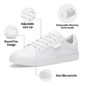 Jeossy Women's 8007 Fashion White Sneakers | Walking Tennis Shoes | Lace up Casual Sneaker for Women Size 9(DJY8007 White 09)