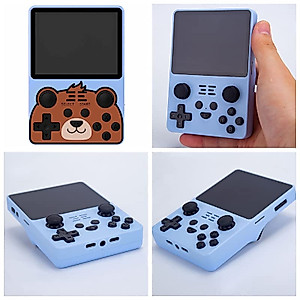 Powkiddy RGB20S Handheld Retro Game Console with Built-in Games (64G 15000 Games Blue)