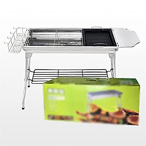 DSFEOIGY Grill Outdoor Stainless Steel Grill BBQ Carbon Grill Portable Folding Grill Charcoal Grill
