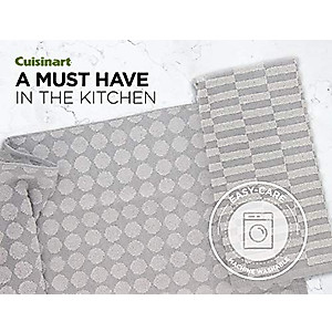 Cuisinart 100% Cotton Kitchen Towels, 2pk - Soft, Absorbent, Bleach Safe Dish Towels Perfect for Everyday Use - Bleach Proof Towels Remain Vibrant and Durable After Wash-16 x 27 Hand Towels - Gray