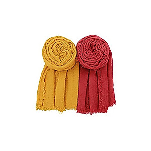 Century Star Womens Turban Head Wrap Scarve Soft Cotton Headbands Hijab for Women All Season Long Scarf Yellow&Red&Navy&Army Green