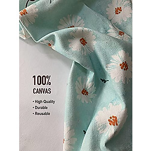 Hglian Flowers Grocery Bag Holder Dispenser Wall Mount Plastic Bag Holder Garbage Shopping Trash bags Storage Organizer,Cute Daisy Kitchen Décor, Gifts for Women Mom Wife-Teal