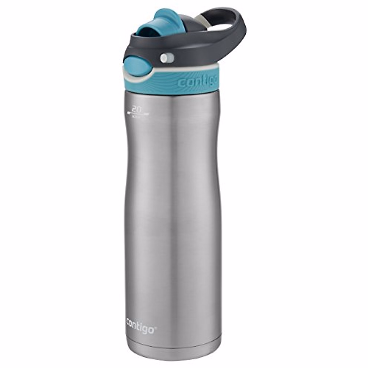 Contigo AUTOSPOUT Chug Chill Vacuum-Insulated Stainless Steel Water Bottle, 20 oz., Scuba Lid, SS/Scuba