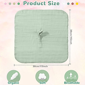 8 Pcs Organic Cotton Paci Blanket 8 Colors Muslin Mini Baby Blanket with Snap 6 Layers Security Pacifier Blanket 38 x 38 cm Blanket with Pacifier Holder Soft Breathable Lovey, Pacifier Not Included