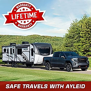 Ayleid Trailer Hitch Tri-Ball Mount with Hook & Pin Balls Sized 1-7/8 inches, 2 inches & 2-5/16 inches, Hitch Ball,Tow Hitch,Black Ball