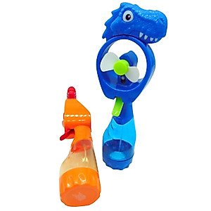 Dinosaur Misting Spray Bottle Fan Kids Personal Cooling Mist Portable Handheld Humidifier Powered Tyranasaurus T-Rex Fans with Mist for Boys or Girls, Set of 2
