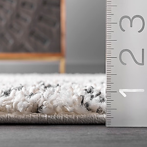 nuLOOM Lacey Moroccan Geometric Shag Runner Rug, 2' 8" x 10', Off White