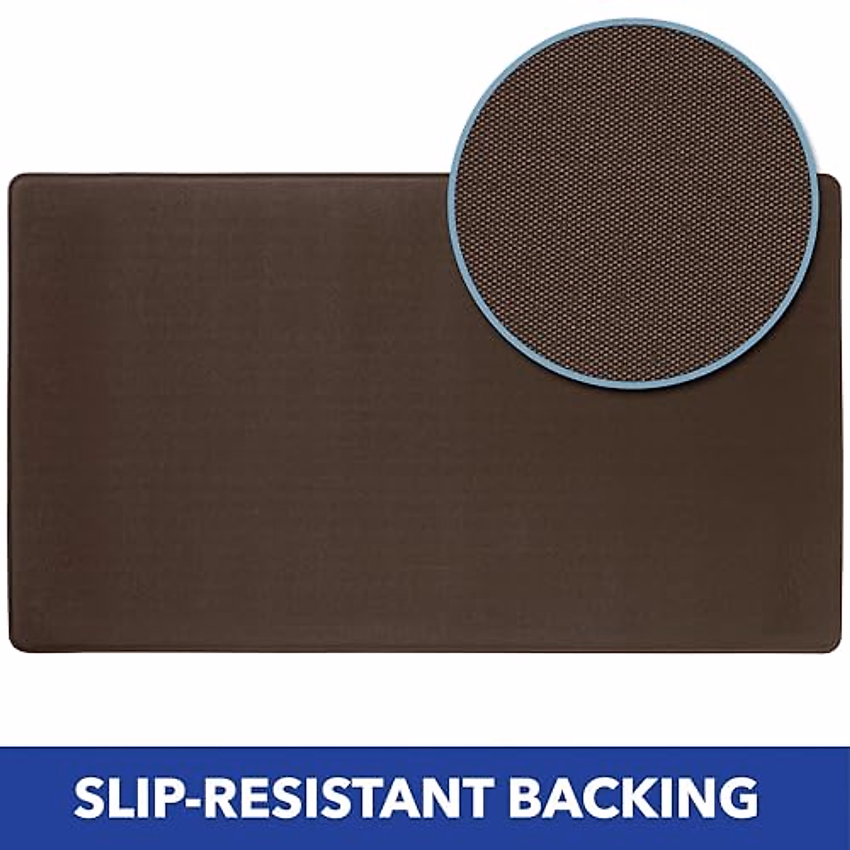 Home Dynamix Cozy Living Home Sweet Home Floral Runner Anti-Fatigue Kitchen Mat, Non-Slip Floor Mat, Padded Standing Desk Mat, Grey/Blue, 17.5"x30"