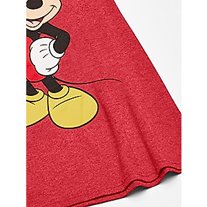 Disney mens Classic Mickey Mouse Full Size Graphic Short Sleeve T-shirt T Shirt, Red Heather, Small US