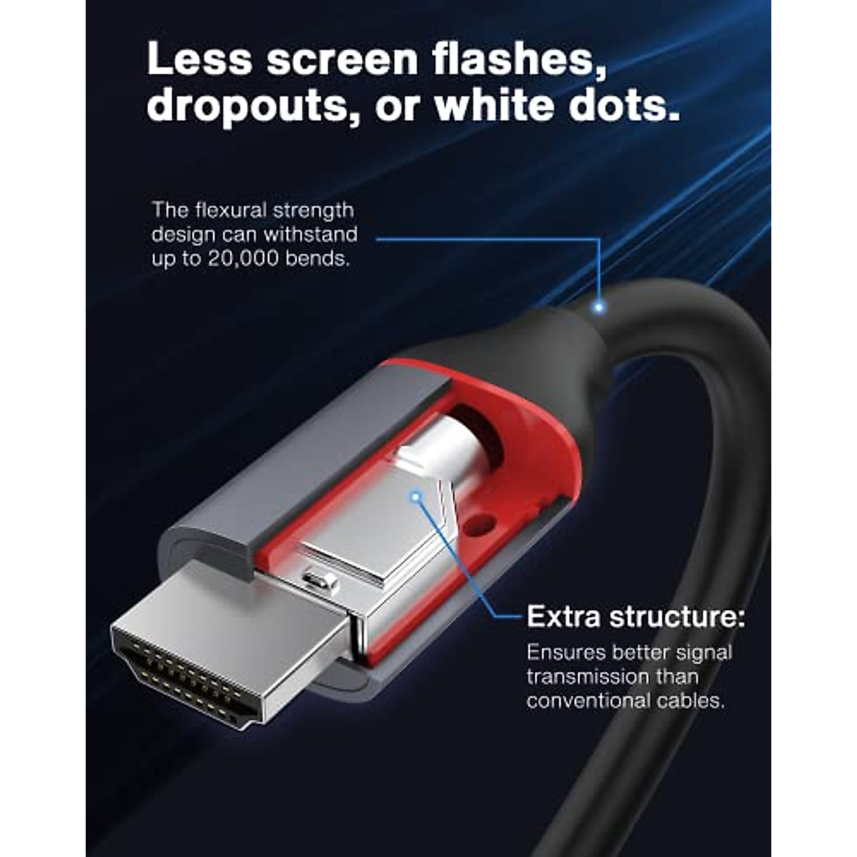 IVANKY 8K HDMI 2.1 Cable 10FT/3M, Certified High Speed HDMI 2.1 Cable, 4K@120Hz 8K@60Hz 48Gbps 144Hz, 7680P, DTS:X, eARC, HDR, for Roku TV/PS4 5/Xbox Series X